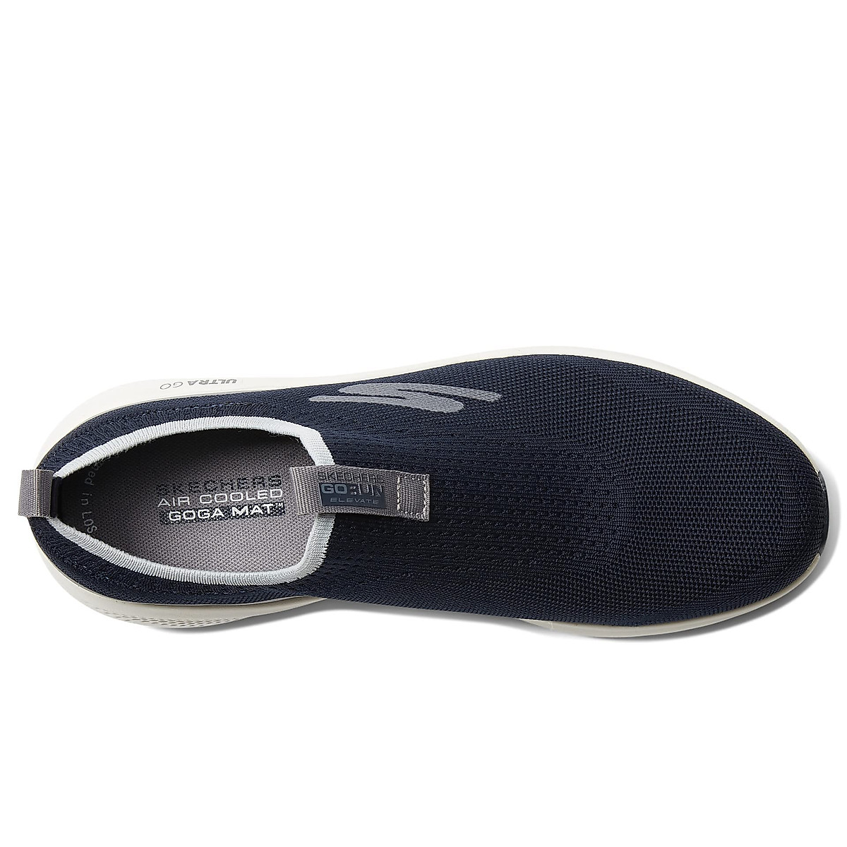 Skechers Men's GOrun Elevate-Athletic Slip-On Workout Running Shoe Sneaker with Cushioning, Navy/Grey, 11