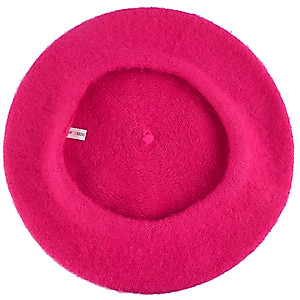 Hat To Socks Wool Blend French Beret for Men and Women in Plain Colours (Fuchsia)