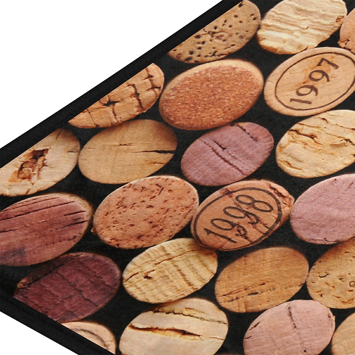 Kitchen Rug Wine Cork Bathroom Area Floor Mat Washable Non-Slip Bath Carpet Doormat 39x20 inch
