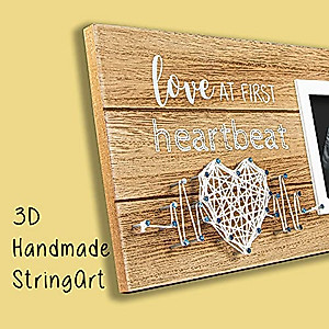 VILIGHT New Mom Gifts - Pregnancy Announcements Ideas Baby Gender Reveal Gifts - Love At First Heartbeat Sonogram Picture Frame for Standard 4" x 3" Ultrasound Photo