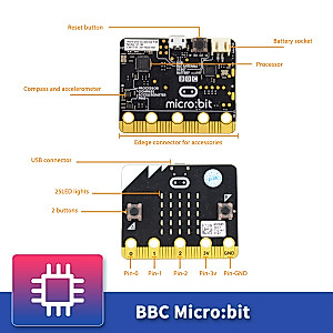 Adeept Sensor Starter Kit for BBC Micro:bit (V2 Included) | Programmable Starter Kit for Micro:bit with 35 Projects PDF Tutorial Book | Expansion Board Included