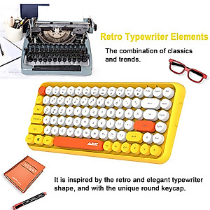 FELICON Wireless Bluetooth Keyboard Mini Portable 84-Key Keyboard Compatible with Android, Windows, PC, Tablet-Dark, Perfer for Home and Office Keyboards