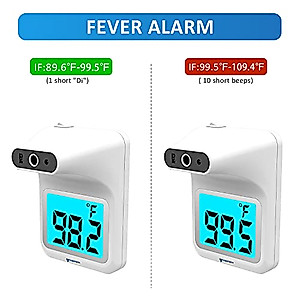 2024 Wall Thermometer with Stand | Infrared Forehead Wall Mounted Thermometer with Tripod |Bluetooth Non-Contact Instant Reading Digital Temperature Detector | Batteries Included (Matte White)