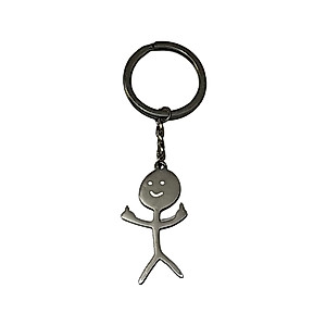 Pendantify Funny Middle Finger Doodle Keychain | Flip Off Doodle Keychain | Smiley Stickman Matchstick Doodle Keychain (Silver)