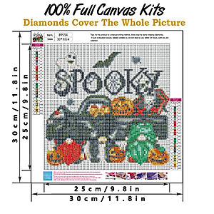 VIGEGU Halloween Gnome Diamond Painting Kits for Adults - Diamond Art Kits 5D Paintings with Diamond Dots Full Drill Round Gem Art,for Halloween Spooky DIY Gift and Home Decor12 x 12inch rectangle