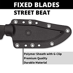 Spyderco Street Beat Fixed Blade Knife with 3.51" VG-10 Steel Black Blade and Premium Injection-Molded Polymer Sheath - PlainEdge - FB15PBBK