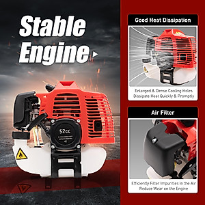 Artificial Grass Power Broom,2.3HP Handheld Gas Powered Sweeper Sweeper Driveway Turf Sweeper 52CC Lawn Sweeper Cleaning Tools