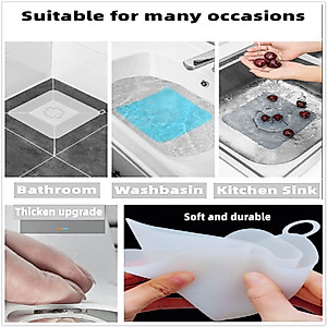 MAOYONG Silicone Square Drain Cover, Anti-Odor Plug for Bathtub, Shower, Kitchen Sink, 3 Pack