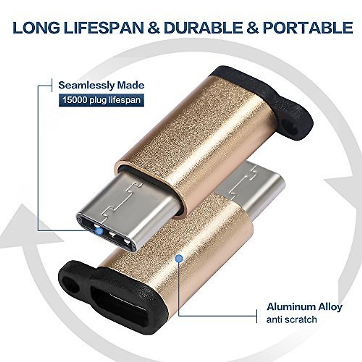 USB Type C Adapters 6 Pack Micro USB Female to USB C Male Charger Android Converter Cable Connector Keychain Adapter Fit Samsung Galaxy S10 S9 S8 Plus Note 10 10+ 9 8 LG V40 V30 G7 G6 Moto Z3 Pixel XL