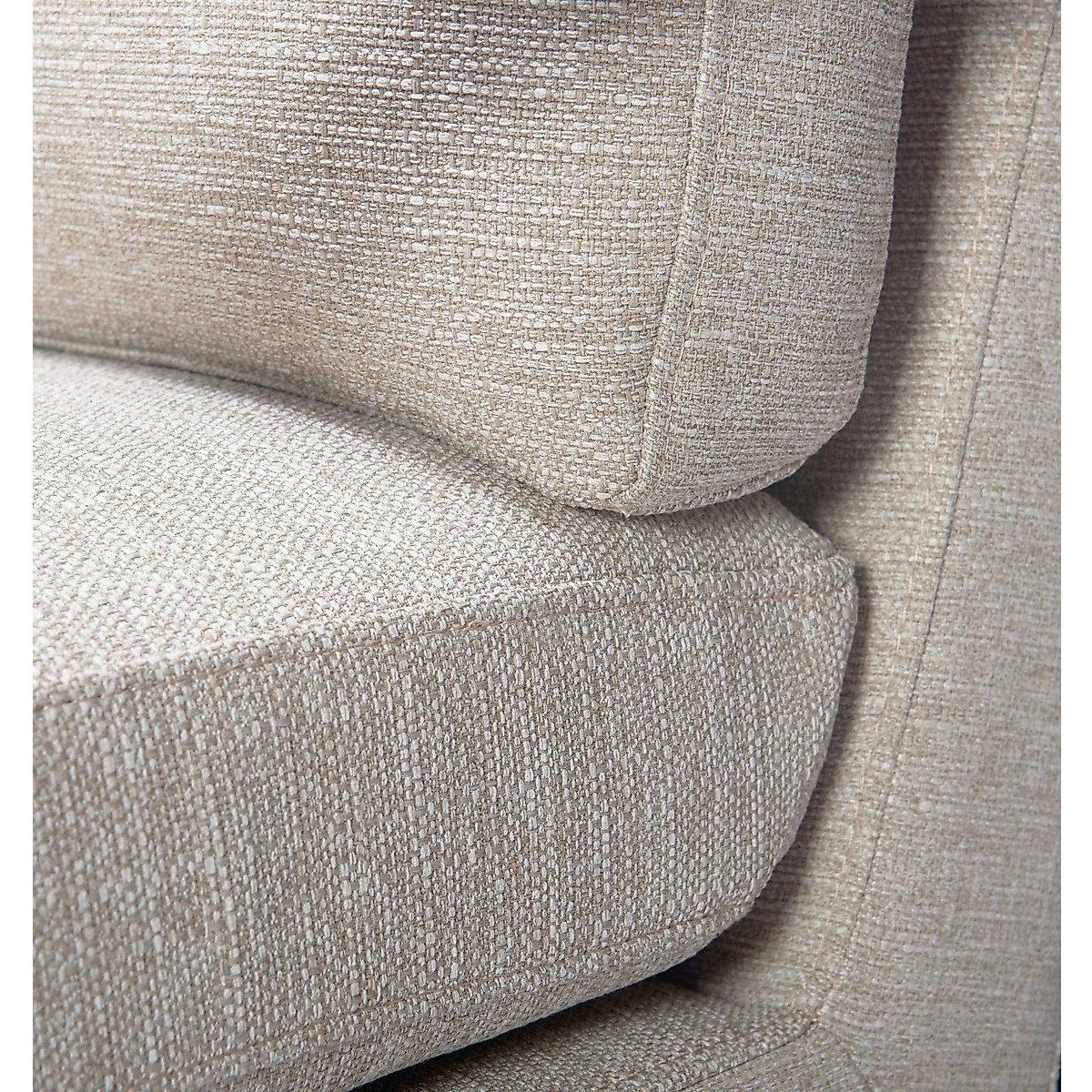 Tommy Hilfiger Russell AccentChair, Medium-Soft Pillow Back, Mid-Century Modern & Industrial Armchair, Comfortable LoungeChair for Living Room, Bedroom, or Office, Gray Square Metal Frame in Linen