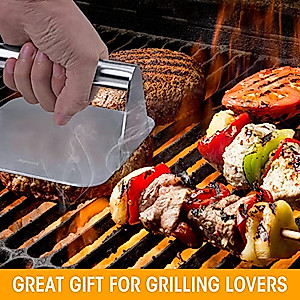 Aigrettei Burger Press - Heavy Duty Smooth Stainless Steel Hamburger Presser for Grill, Griddle, Patty, Bacon, Ham & Grilled Sandwich - Non-Stick & Dishwasher Safe, Grilling Accessories - 5.5x5.5