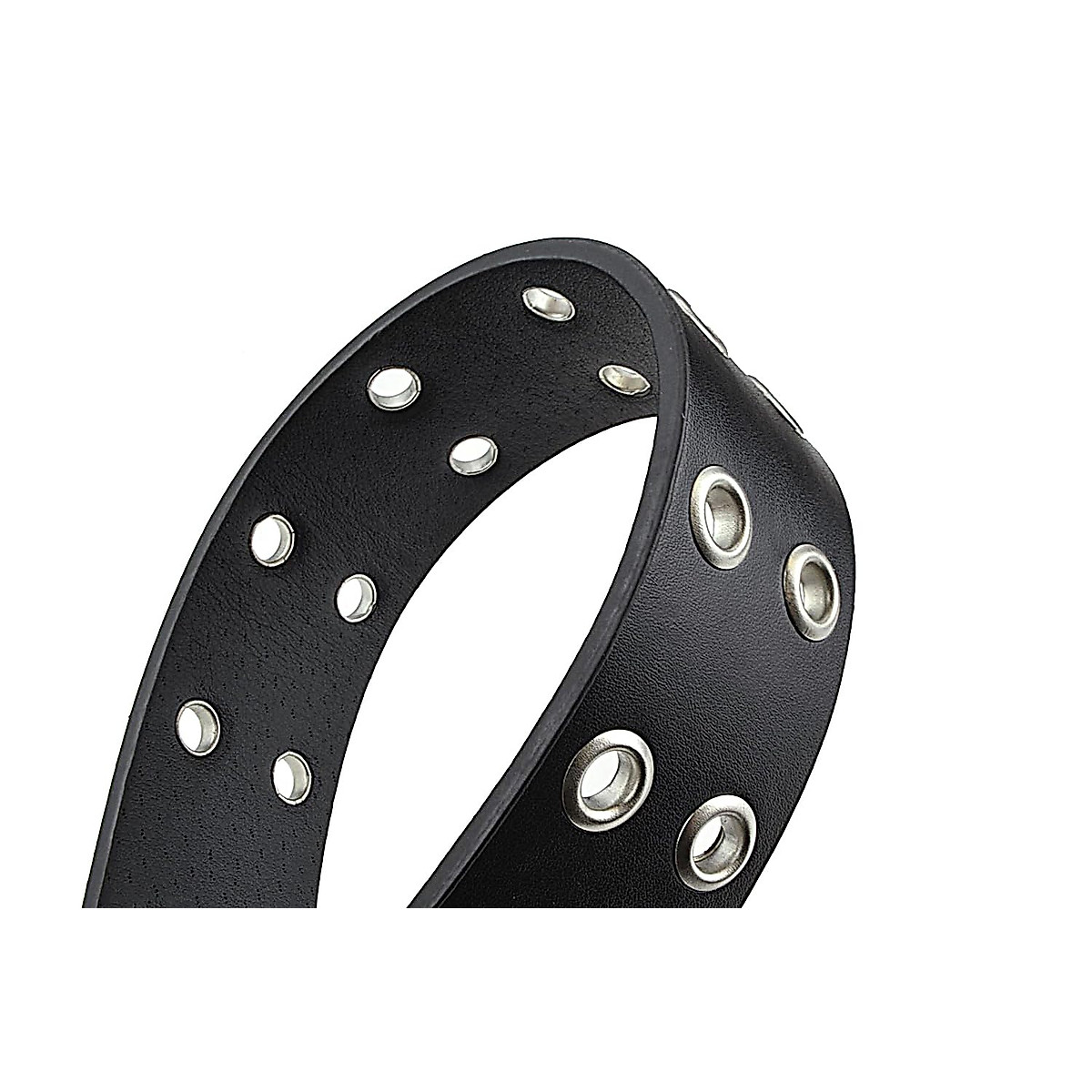 Belle Donne - Women's Double Grommet Leather Jeans Belt, Black , Size L(37"-39")