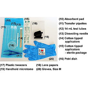 Rs' Science All-in-One Microscope Slide Preparation Kit, 40 Pieces