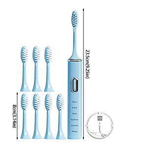 ZITIANY Sonic Electric Toothbrush with 8 Brush Heads, Rechargeable Sonic Electric Toothbrush for Adults with 5 Modes Technology, 5 Hours Fast Charge Lasts up to 180 Days