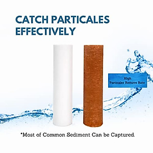 Hydraira 4-Pack 1 Micron 9.87” x 2.5” Sediment Water Filter Replacement Cartridge for Any Standard RO unit | Whole House RO System | Whole House Sediment Filtration CG9870001