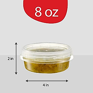 PLASTICPRO 6 Pack Twist Cap Food Storage Containers with Clear Screw on Lid- 8 oz Reusable Meal Prep Containers - Freezer and Microwave Safe Clear Plastic Food Storage