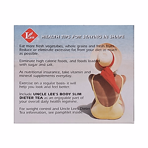 Uncle Lee's Tea Body Slim Tea Dieters Tea, Caffeine Free Chinese Herbal Tea with Senna Leaves and Natural Lemon Zest Flavor Tea Bags (6 Pack - 30 Tea Bags Per Box)