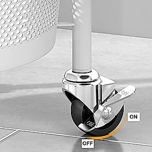 Flesser Rotating Baskets Storage Rack 5 Tier Round Kitchen Rolling Cart with Wheels White Fruit Vegetable Baskets Organizer Stand for Bathroom,Bedroom