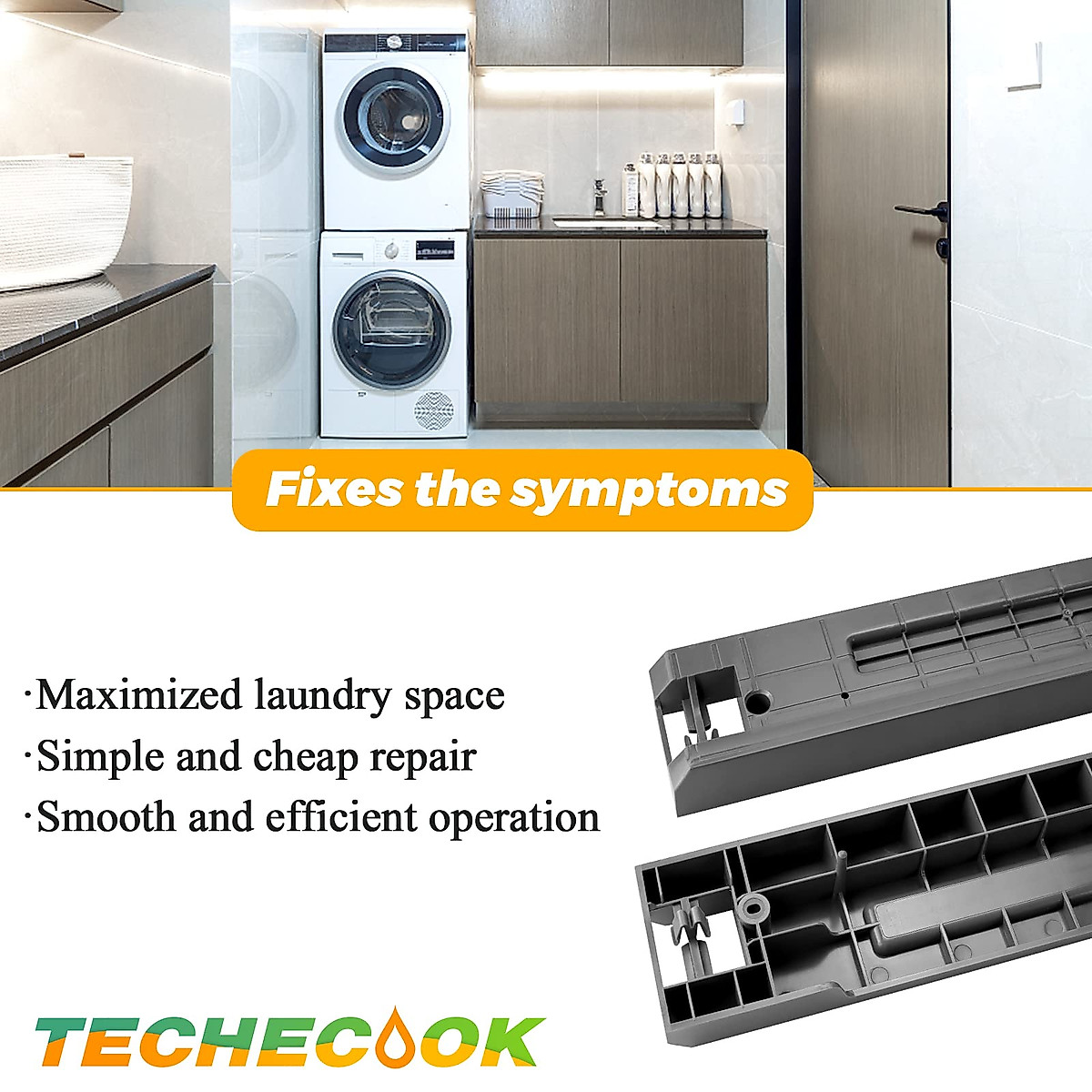 2024 UPGRADED SKK-7A SKK8K Stacking Kit Fit for Samsung Washer & Dryer 27 Inch Front Load Laundry by Techecook - Replace for SKK-7A SK-5A SK-5AXAA SKK-8K SKK8K