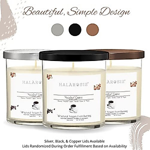 Halarosis Soy Candles - Long Burning Coffee Candle - Burns Up to 45 Hours - Gift for Birthday, Housewarming & Special Events - Cotton Wick Candles for Home Scented (Hazelnut Coffee 8.5 oz)
