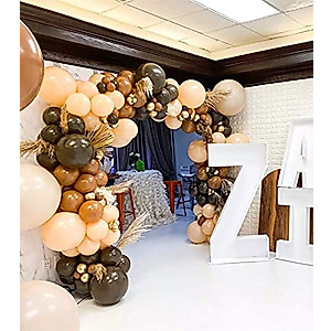 GIHOO Baby Shower Decoration 140Pcs Coffee Brown Balloon Arch Garland Kit Chrome Gold Latex Balloons for Bear Themed Birthday Neutral Wild One 1st Birthday Backdrop Party