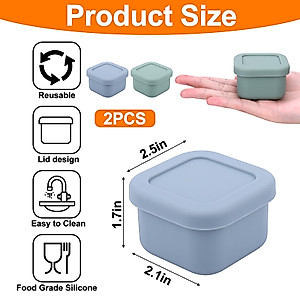 XANGNIER Silicone Dip Containers,Sauce Containers,2 * 4 oz Small Snack Containers,Condiment Containers with Lids