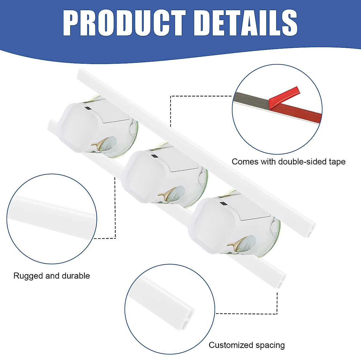 6 Pack Yogurt Organizer for Fridge, 20 Capacity Yogurt Holder for Refrigerator with Adhesive Tapes, 12" Long Fridge Yogurt Organizer Customizable to Fit Multiple Yogurt Sizes, Yogurt Fridge Organizer