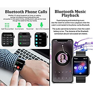 Smart Watch for Men Women Make Answer Call/Voice Control, IP67 Waterproof Android Smartwatches with Text Call /28 Sports Heart Rate Blood Pressure SpO2 Sleep Monitor Step Counter Black