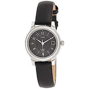 Timex Women's T29291 Porter Street Black Leather Strap Watch
