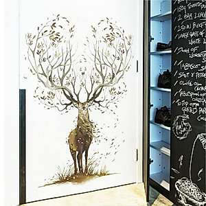 Animal Self Adhesive Wall Stickers for Art Decor DIY Living Room Background Kids Bedroom Boys & Girls Home Wall Decals(Deer)