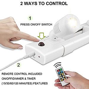 BIGLIGHT LED Track Light, Dimmable Accent Lighting with Rotatable Heads, Plug in Spotlight with Remote Control for Highlight Kitchen Counter Cabinet Gallery Picture Bathroom Basement Artwork