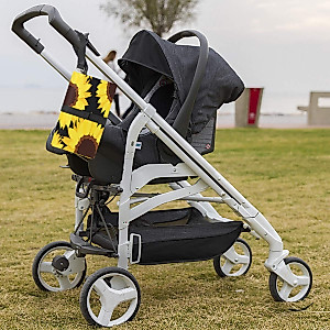 Sunflower Baby Changing Pad, Portable Diaper Changing Pad, Diaper Bag Mat, Foldable Travel Changing Station | Stroller Strap,Side Pocket for Wipes Diaper