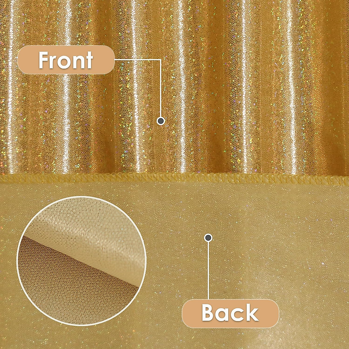 Fitable 2 Pack Gold Sequin Tablecloth for Parties 60x102 Inch - Sparkle Glitter Table Cloth Laser Rectangle Table Cover Overlay for Wedding Baby Shower Ceremony Birthday Cake Table Holiday Banquet