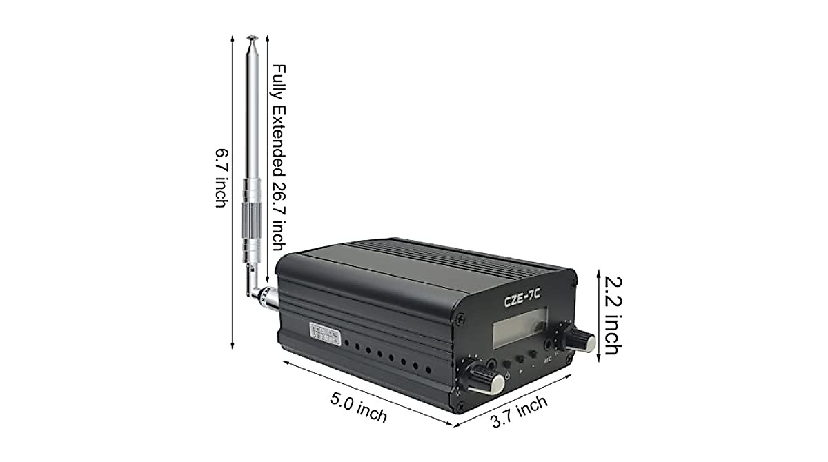 CZE-7C 7W/1W FM Transmitter: Mini Stereo Radio Station