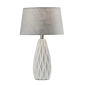 Adesso SL1149-02 Joan Table Lamp Set, 22.5 in., 100W, White Finish, 2 Metal Lamps