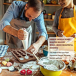 Jasilon [UPGRADE SAFE MATERIAL] 2 Chocolate Bomb Molds + 1 Heart Shaped Silicone Mold, Medium Semi Sphere Silicone Mold, 6 Holes Round Silicone Molds for Hot Chocolate Bombs,Cake,Jelly,Mousse-Red