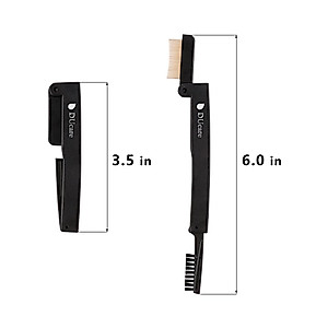 DUcare Eyelash Comb Separator Eyelashes Eyebrow Mascara Brush Applicator Eyelash Definer With Comb Cover Cosmetic Brushes Tool (Black)