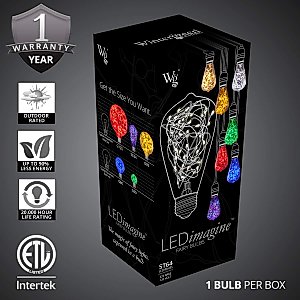 LEDimagine Fairy String Light Bulb Fairy Lights, LED Globe Fairy Light Pendant Bulb, Globe Fairy LED Light (RGB Multicolor Color Changing, ST64 Bulb, E26 Base)
