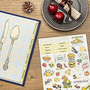 COFICE Recipe Binder – 8.5x11 3 Ring Blank Family Recipe Book Binder Kit to Write in Your Own Recipes with PU Faux Leather Cover and Plastic Sleeves (Navy Blue)