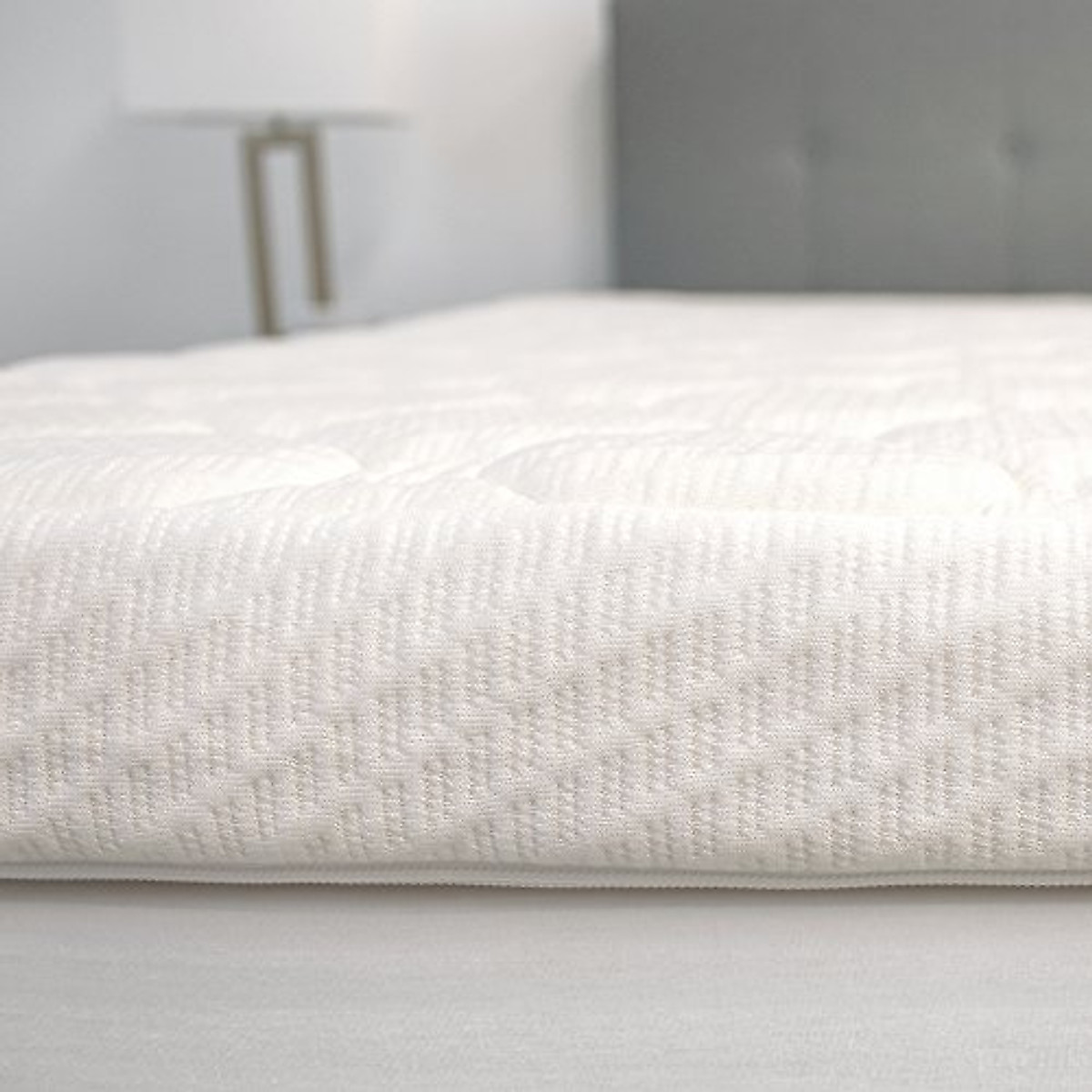 BioPEDIC Hybrid Micro Coil and Memory Foam Mattress Topper, Twin, White