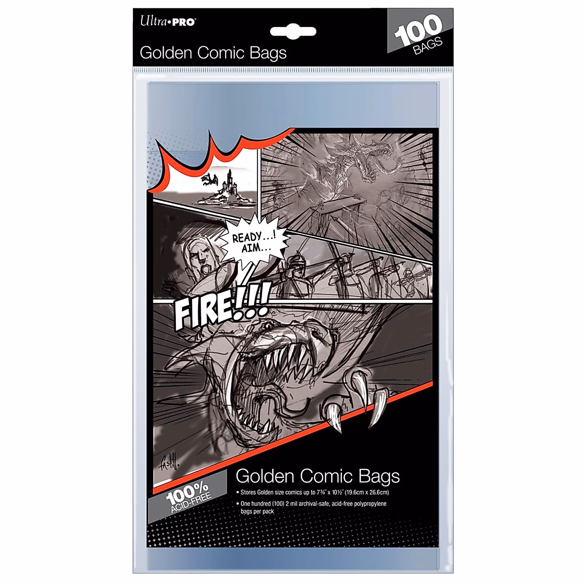 Ultra Pro Golden Size 7-3/4" X 10-1/2" Comic Bags