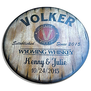 Personalized Table Top Inspired by Old Whiskey & Wine Barrel Lids, Custom Gifts for Men, Rustic Living Room Home Bar Man Cave Wood Furniture, Size 16/20/24/30/36/40/42/46 Inch