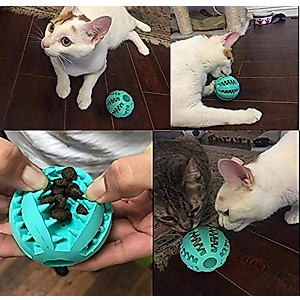 Sunglow 2 Pack Dog Toy Ball，Nontoxic Bite Resistant Teething Toys Balls for Small/Medium/Large Dog and Puppy Cat, Dog Pet Food Treat Feeder Chew Tooth Cleaning Ball Exercise Game IQ Training Ball