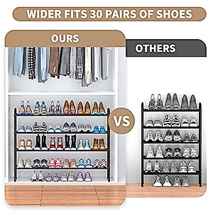 Dicasser 4-Tier Long Shoe Rack Organizer Extra Large Capacity for 30 Pairs,Bronze