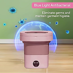 Portable Washing Machine, Mini Washer,11L, with Dual Function of Washing and Drying (2 in 1), upgraded large capacity, Foldable Washer for Apartments, Dorms, Hotels, Travel (Pink)