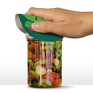 Cute Cactus in Pot with Pink Flowers Round Rubber Non-Slip Jar Gripper Lid Opener