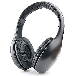 Vkermury 5-in-1 Wireless Headphones Headset MH2001 MP3 MP4 PC CD DVD Audio TV FM Radio-Listen to Music, Chat Online & Monitor Other Rooms!