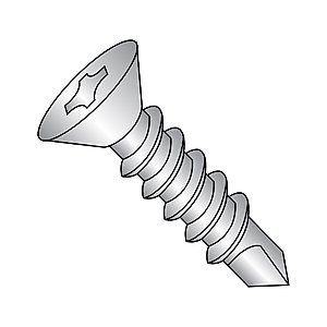 Small Parts 0616KPF188 18-8 Stainless Steel Self-Drilling Screw, Plain Finish, 82 Degree Flat Head, Phillips Drive, #2 Drill Point, #6-20 Thread Size, 1" Length (Pack of 50)