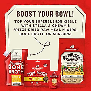 Stella & Chewy's SuperBlends Raw Blend Wholesome Grains Cage-Free Chicken & Duck Recipe with Superfoods, 3.25 lb. Bag