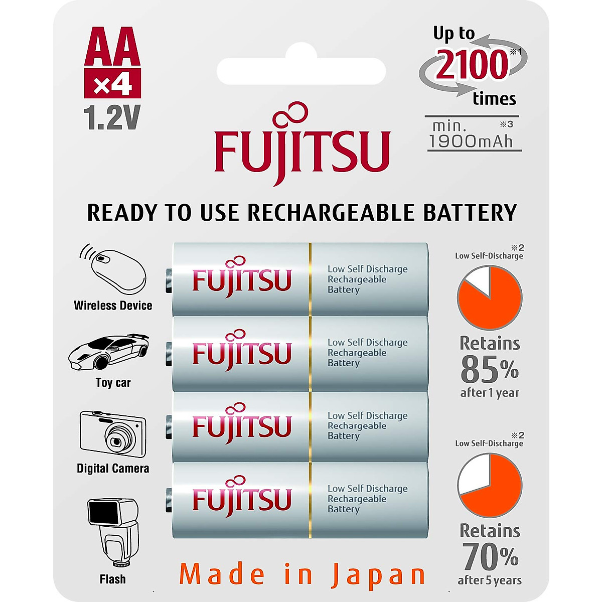 Ansmann 1001-0011-US-590-10 Powerline 4 Light AA/AAA Smart Battery Charger + USB-Port LCD-Display + 4X Fujitsu AA Batteries